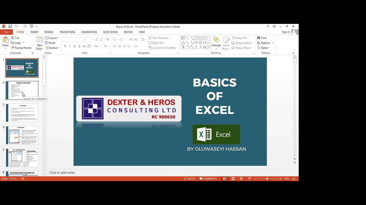 DEXTER & HEROS CONSULTING LTD - MICROSOFT EXCEL & DATA ANALYSIS - YouTube