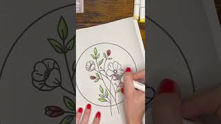 Simple flower coloring page time lapse video 🌸🌺💐🎨❤️
