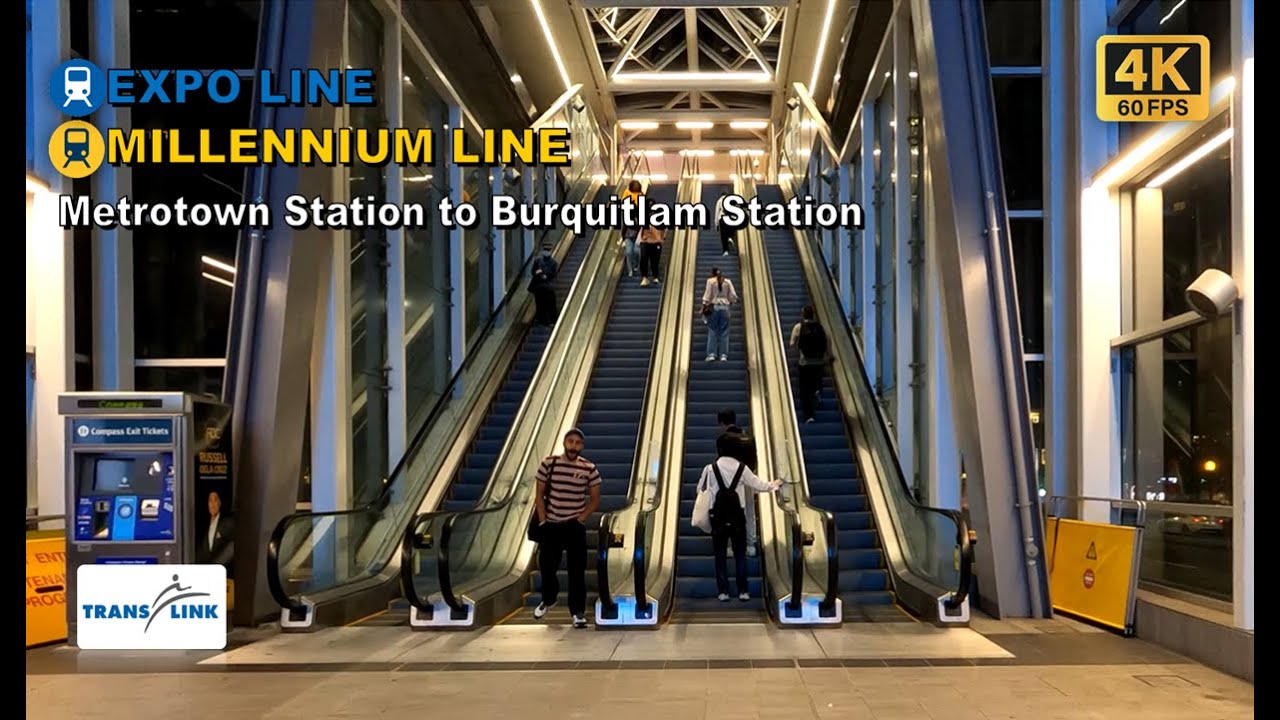 Vancouver Skytrain POV Walk: Metrotown Stn to Burquitlam Stn Via ...