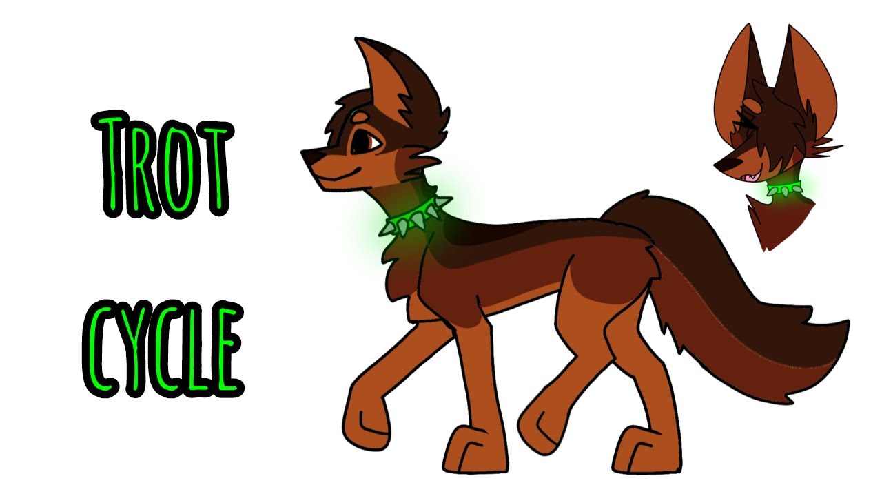Trotting dog cycle animation :P - YouTube