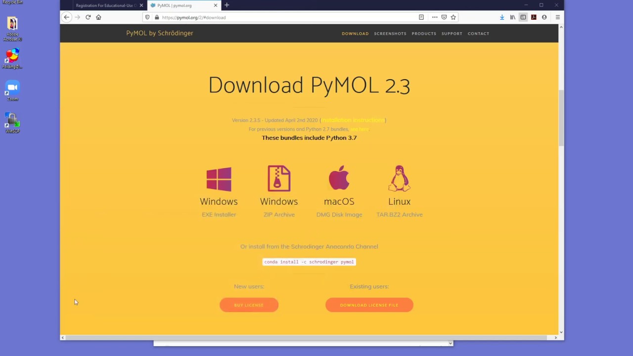 Downloading PyMol To Windows PC 2020 04 26 v2 - YouTube