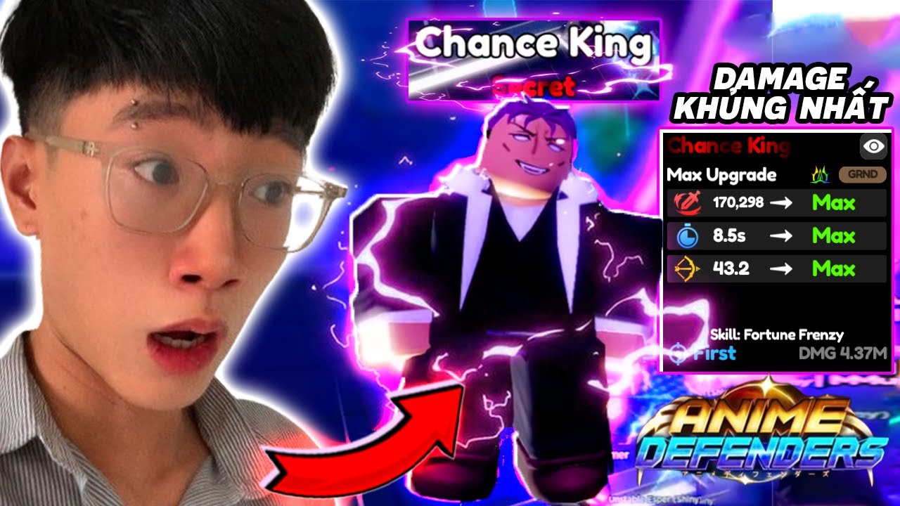 Mình Sở Hữu SECRET Chance King MẠNH NHẤT GAME - Anime Defenders [🎉 ...