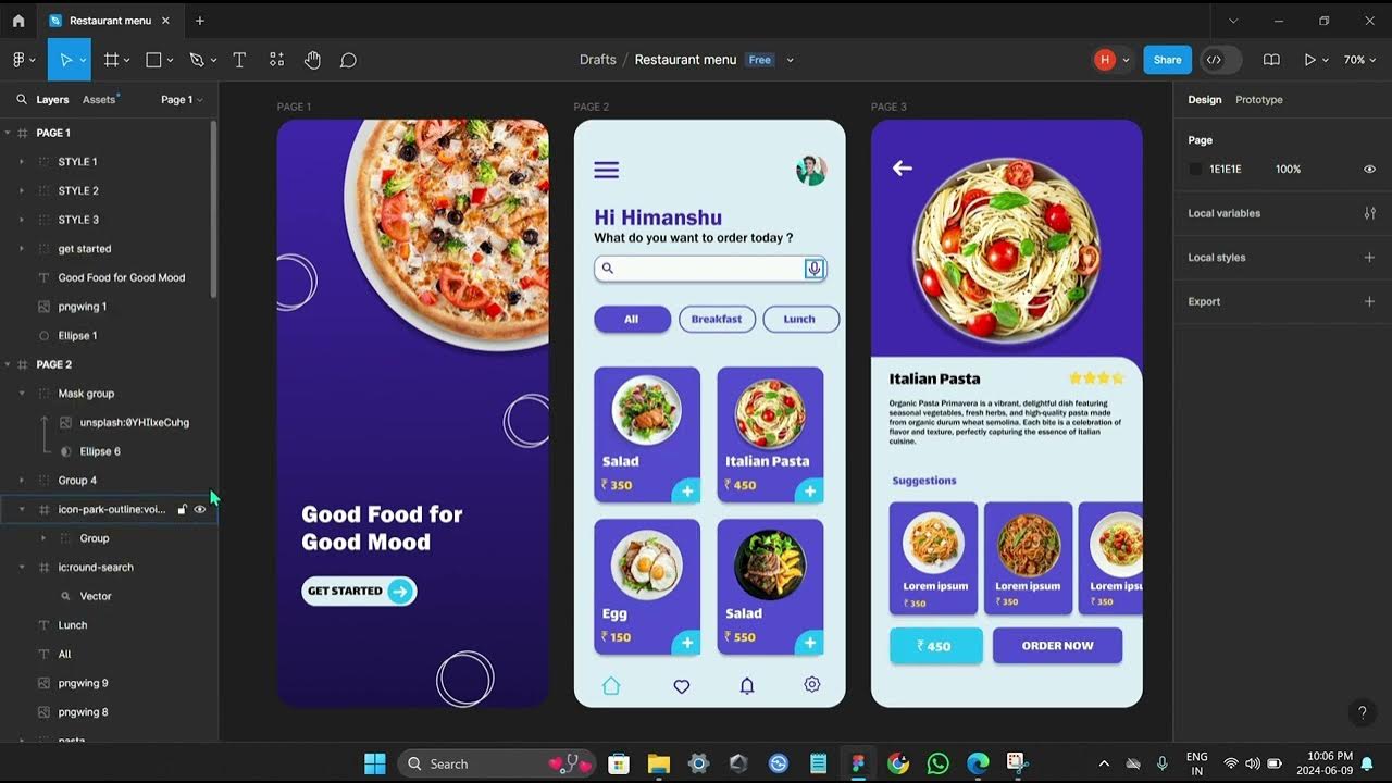 UI/UX Design for Restaurant menu - Designs by Himanshu. #uiux #uidesign ...