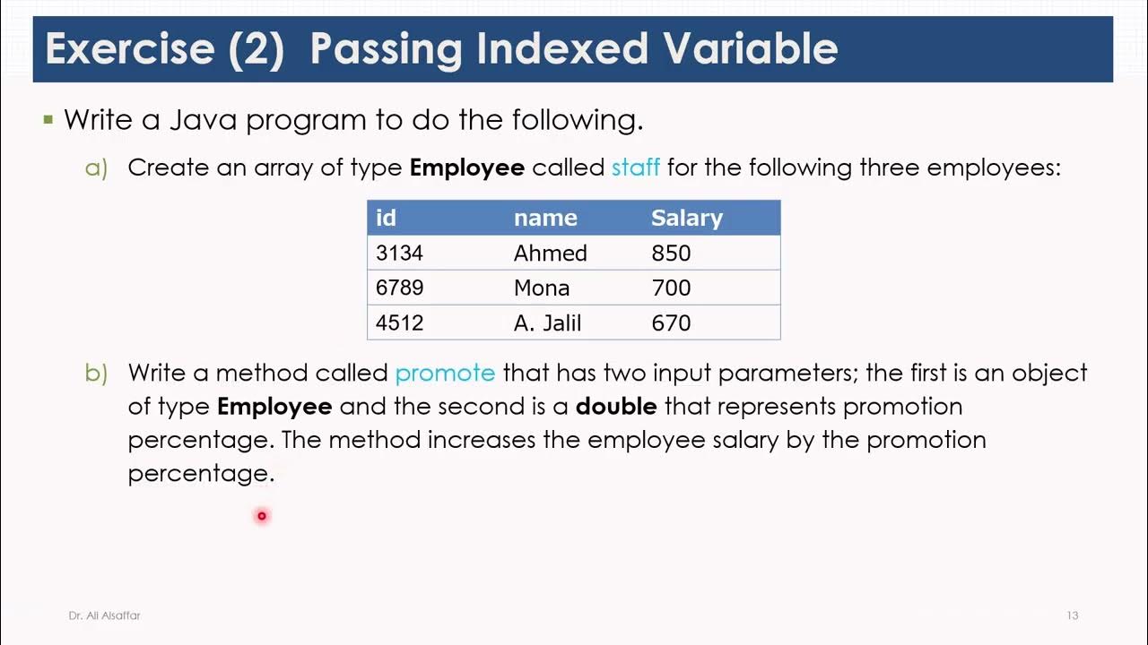1D Lesson 16 Exercise 2 – Passing Indexed Variables to Methods 2022 - YouTube