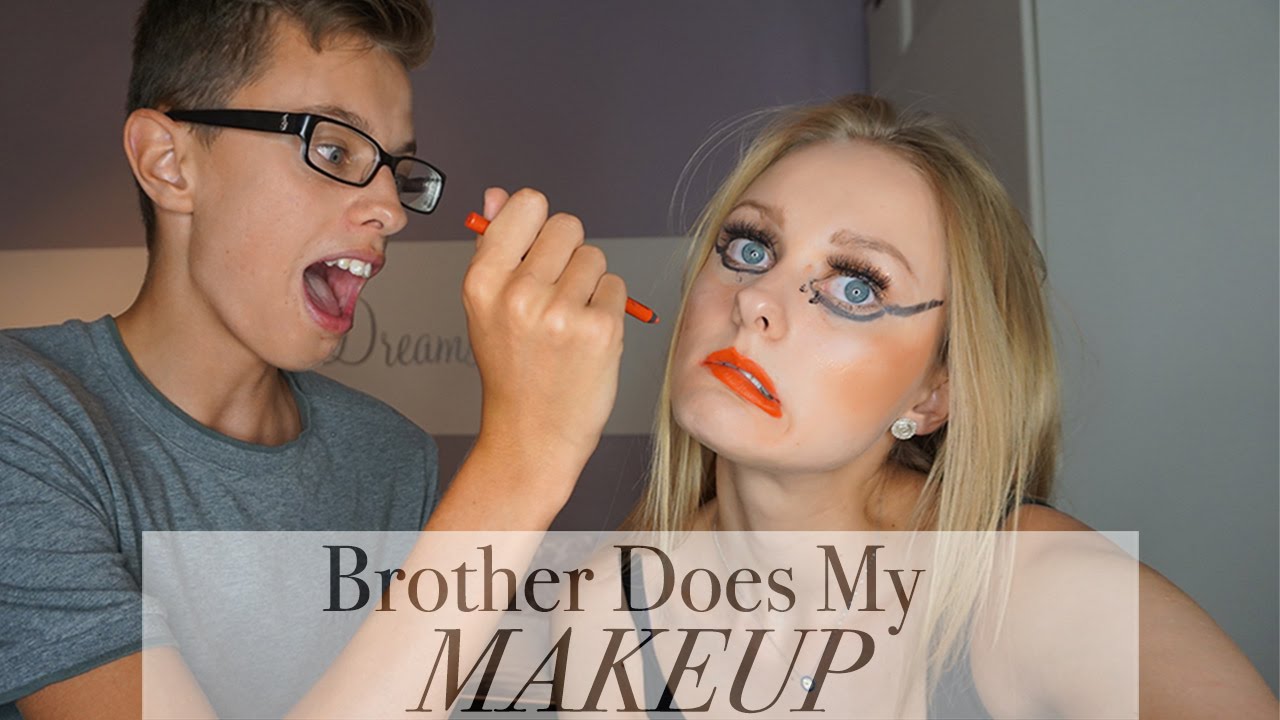YOUNGER BROTHER DOES MY MAKEUP | KlaudiaW - YouTube