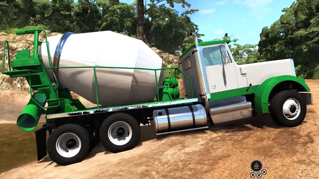 BeamNG Drive - Concrete Mixer Truck Off Road On Jungle Rock Island ...