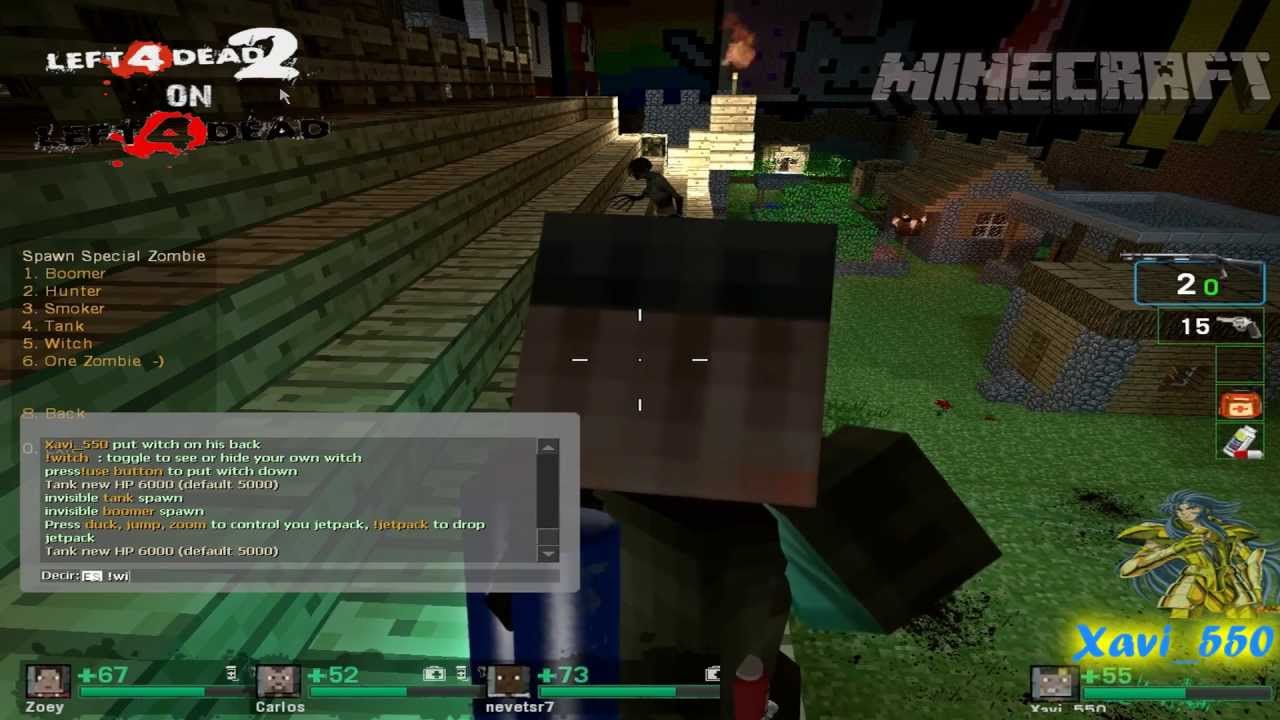 Left 4 Dead Minecraft Skins Mods L4D1 Gameplay Part 1 - YouTube