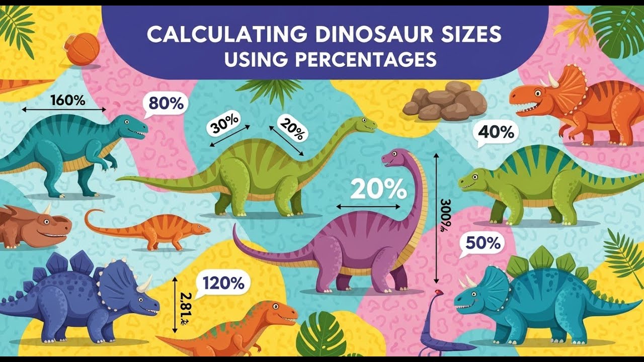Percentage Measurement - Dinosaur Math Cartoon by Sajid Academy - YouTube