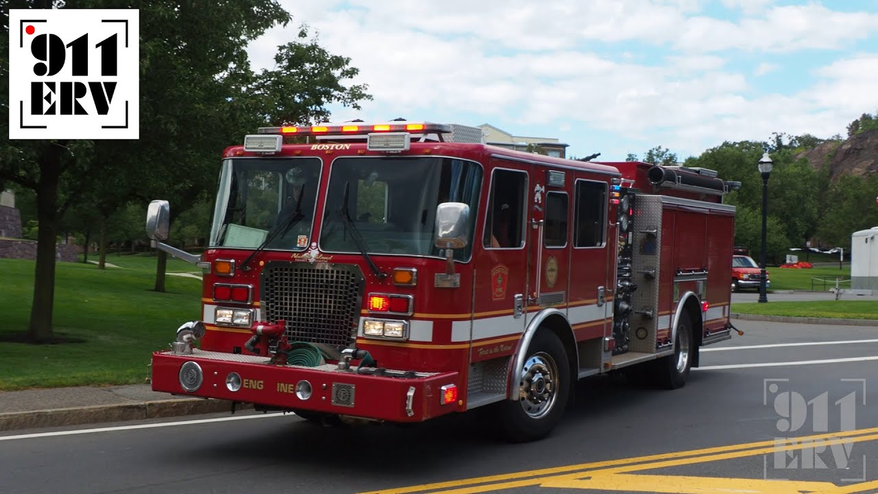 Revere Fire Responding in Loaner Boston Fire Truck - YouTube