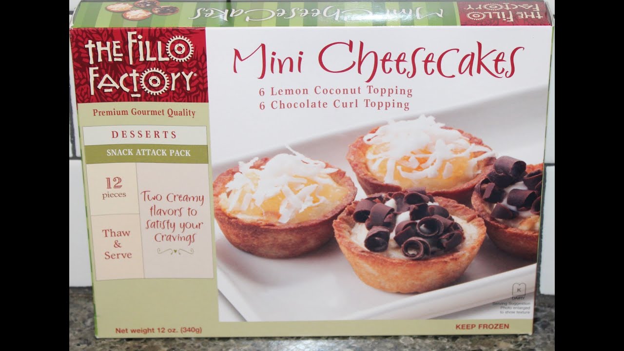The Fillo Factory Mini Cheesecakes: Lemon Coconut Topping & Chocolate ...