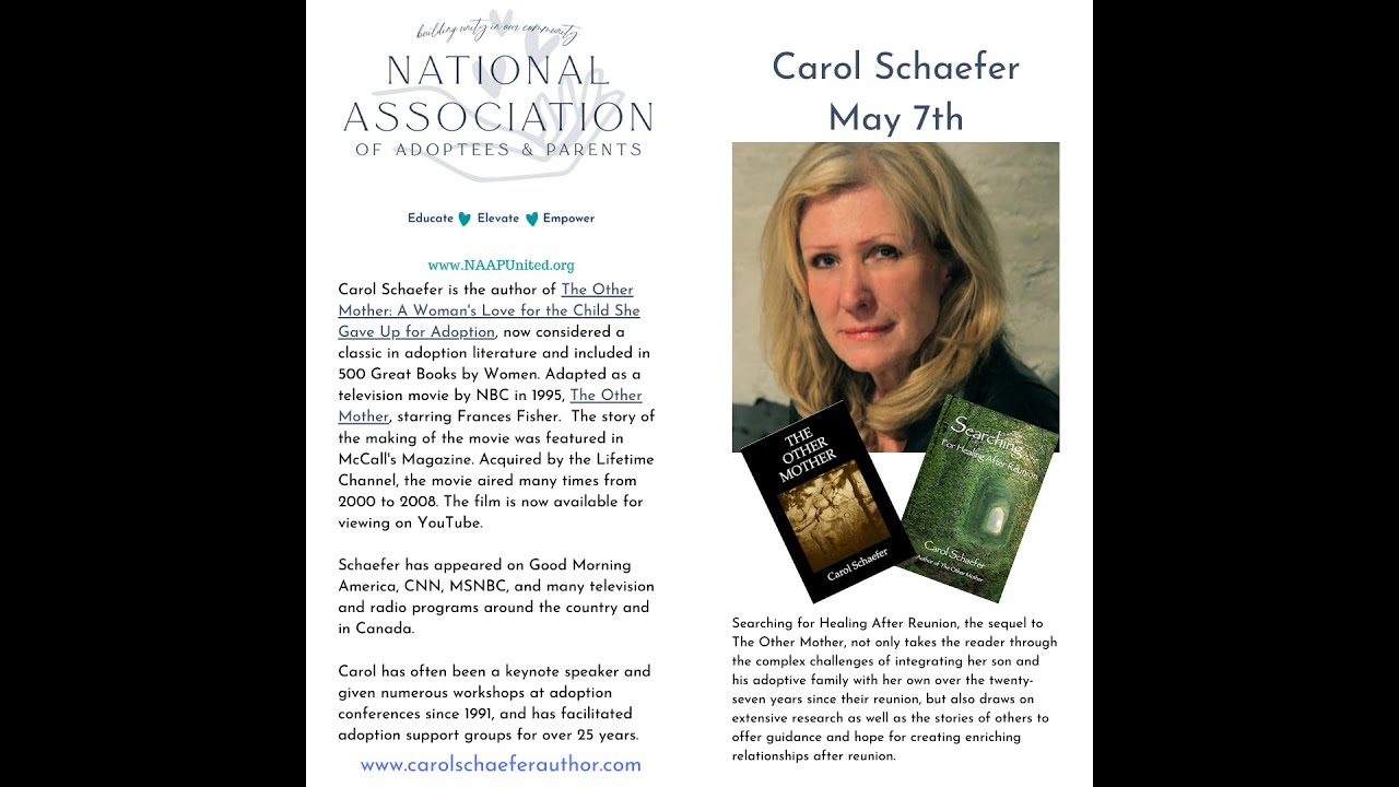 NAAP #AdoptionHappyHour - 5.07.21 - Carol Schaefer - YouTube