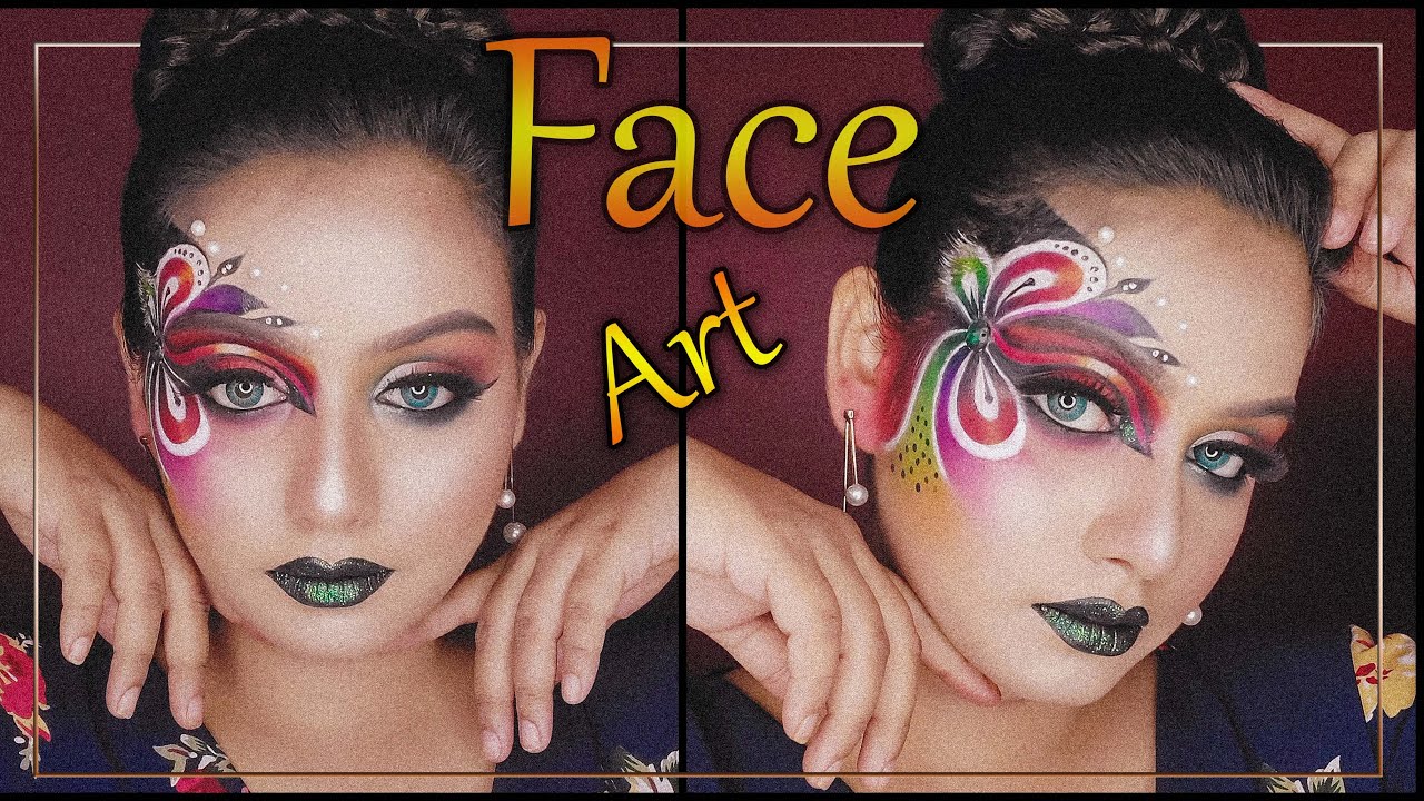 face art | creative makeup look | fantasy makeup look - YouTube
