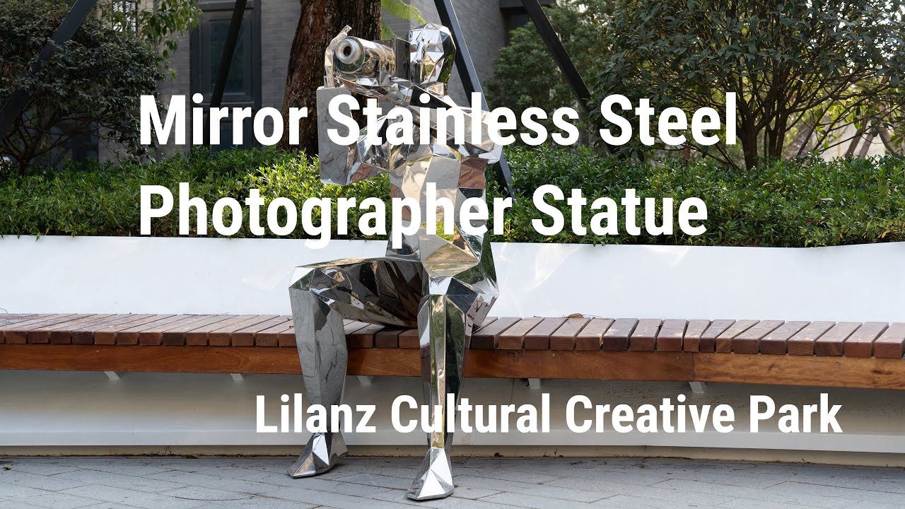 Mirror Stainless Steel Photographer Statue - YouTube