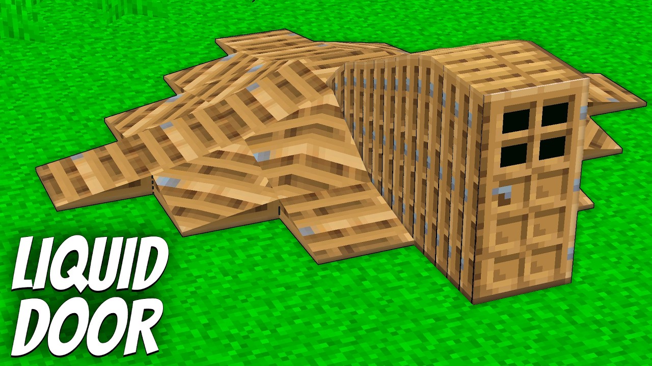 I found a LIQUID DOOR in Minecraft ! What's INSIDE the WATER DOOR ...