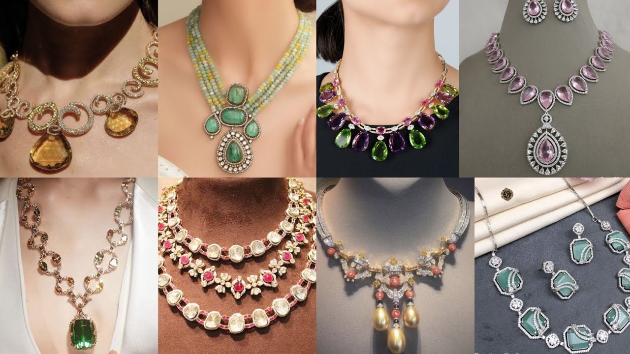 Modern Glam: The Most Beautiful Precious Stone Necklace Designs - YouTube