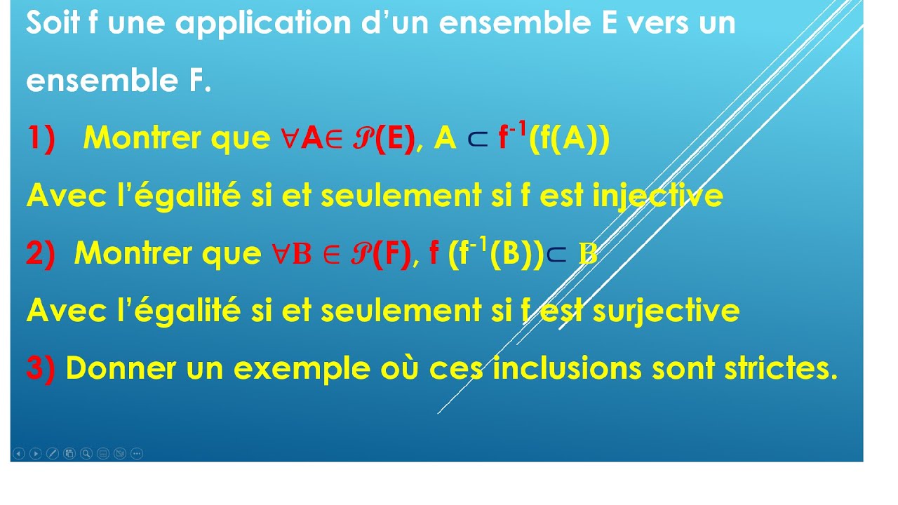 Exercice corrigé : Image directe image réciproques, application ...