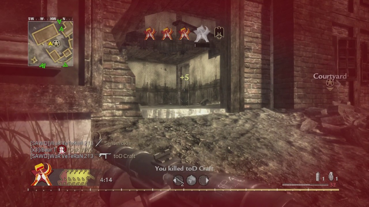 Call of Duty 5 Sawed off Double Barrel Shotgun gameplay War on ...