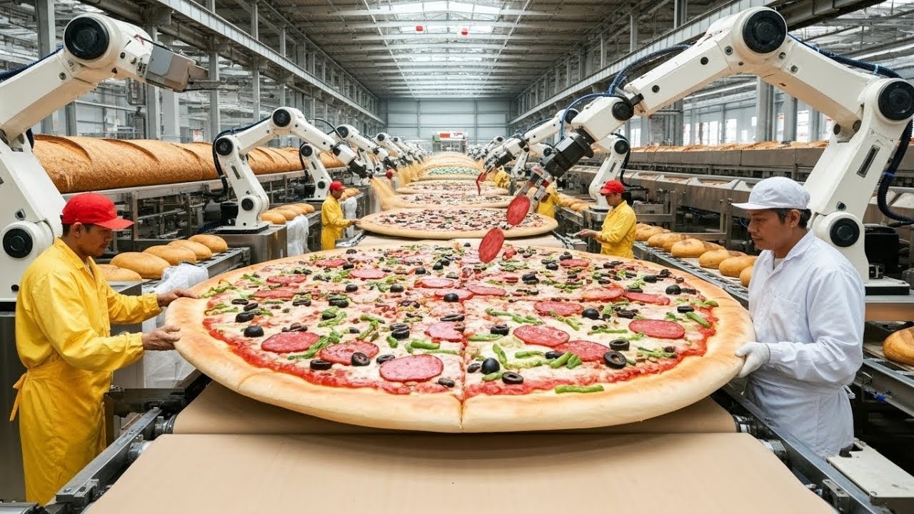 Inside a Modern Pizza Factory: From Raw Dough to Perfect Melting Pieces ...