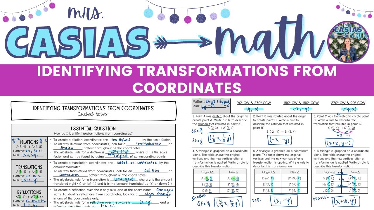 How to Identify Transformations from Coordinates | 8th Grade Math Pre ...