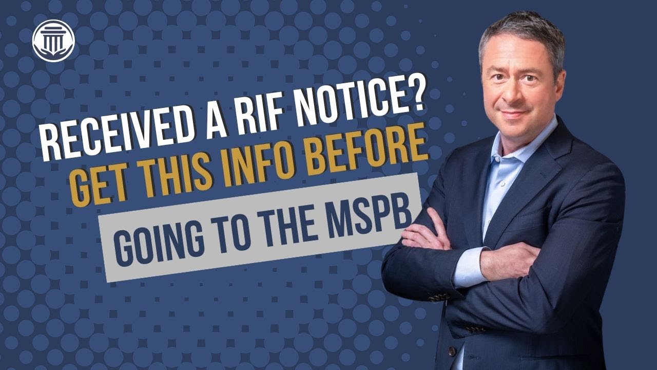 5.23💥Got a RIF Notice? Don’t Go to MSPB Alone — Watch This First! - YouTube