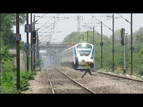 Man vs Train 18 | Man intercepts Semi High Speed Train 18 - YouTube