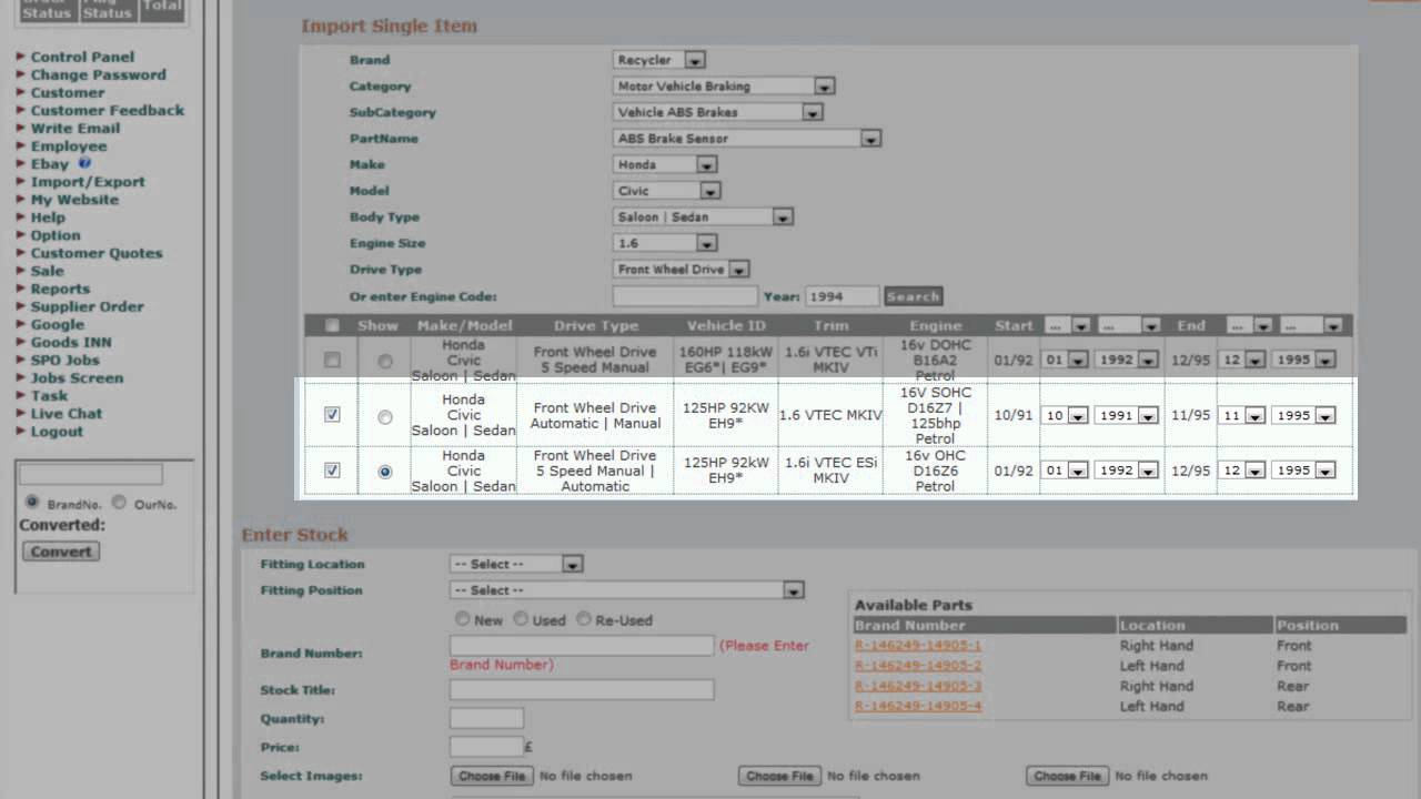 Free Advance Auto Parts Inventory Control Manager Import Single Auto ...