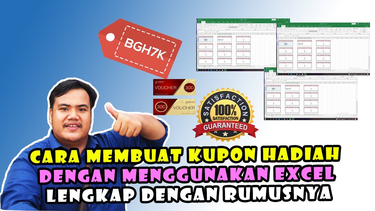 cara mudah membuat kupon hadiah menggunakan excel - 2023 - YouTube