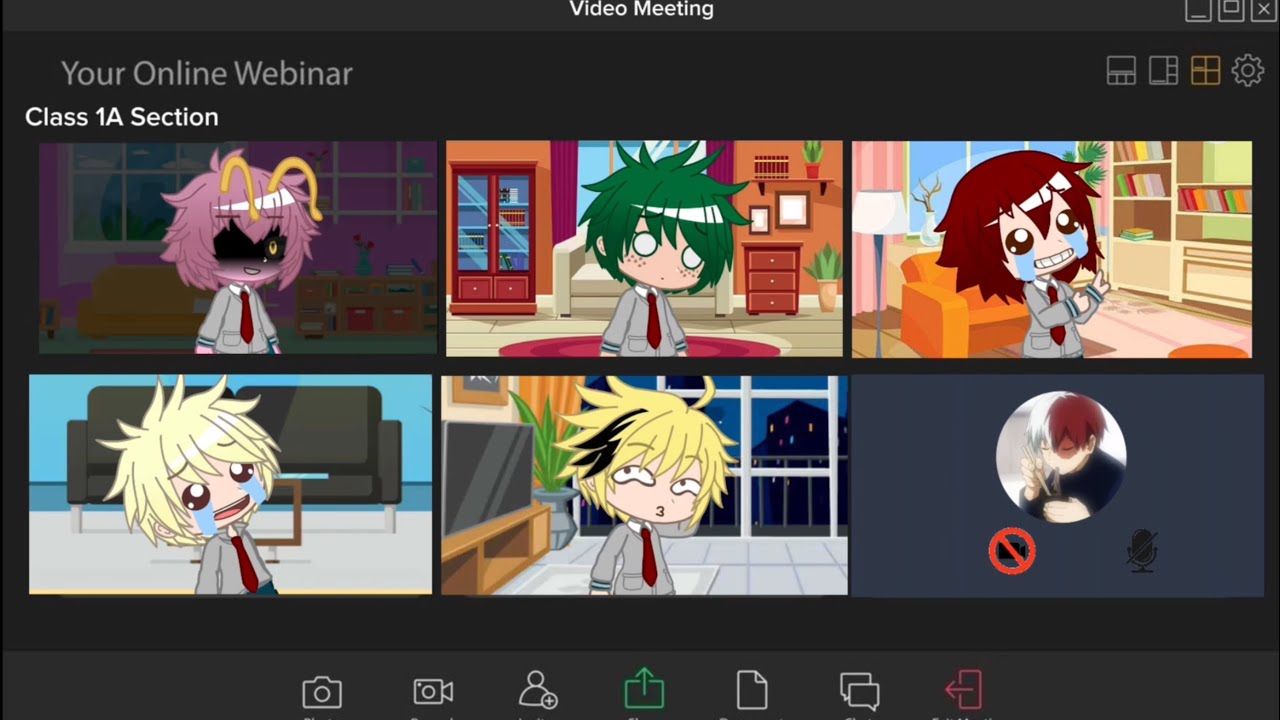 If Class 1A was on a zoom meeting... (mina's broken hearted?!) | MHA ...