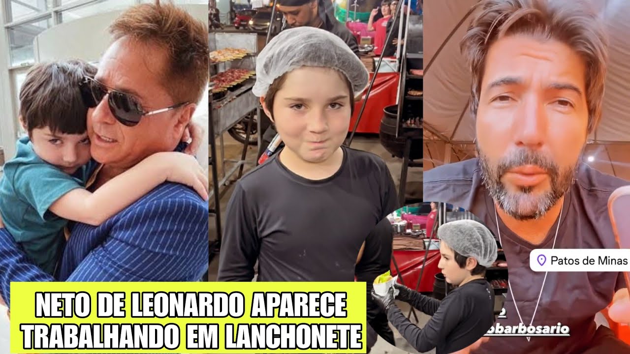 NETO do CANTOR LEONARDO de 9 ANOS, APARECE TRABALHANDO na LANCHONETE do ...