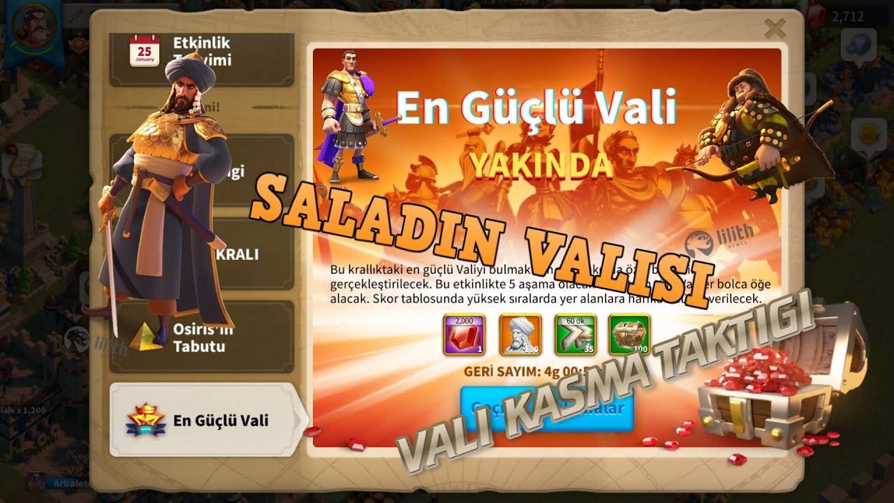 Rise Of Kingdoms - Saladin Valisinde 1.Olduk/ Vali Puanı Kasma Taktiği ...