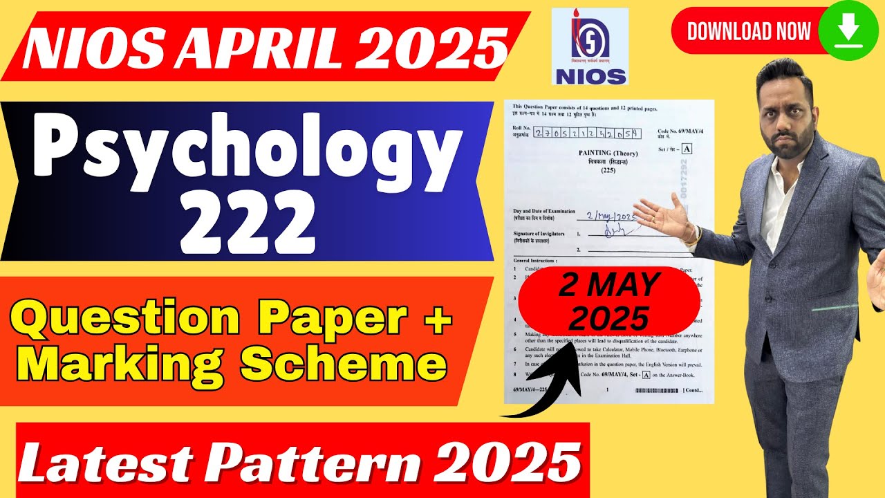 NIOS Class 10 Psychology Question Paper Solved 2025 | NIOS Psychology ...