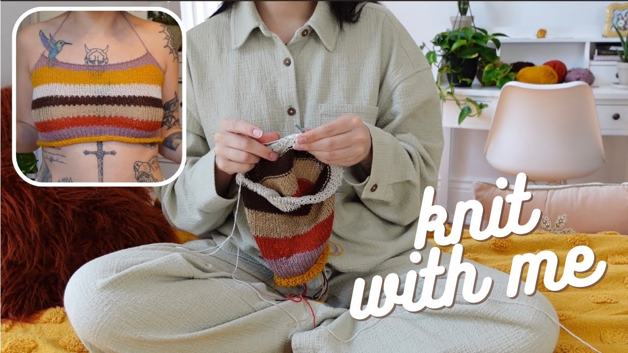 knit with me | knitting a cute summer tank top - SUPER easy btw | tank ...