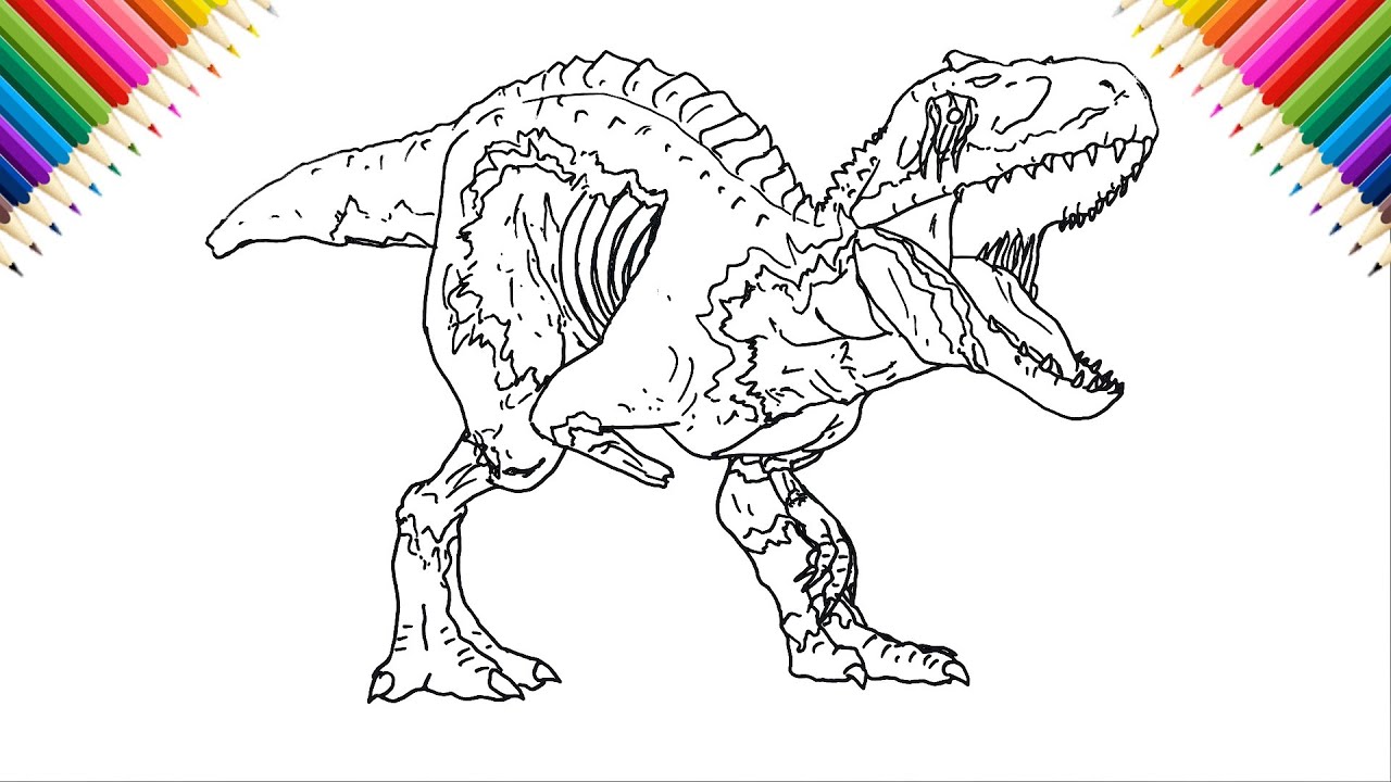 How to Draw Zombie Indominus Rex | Halloween - YouTube