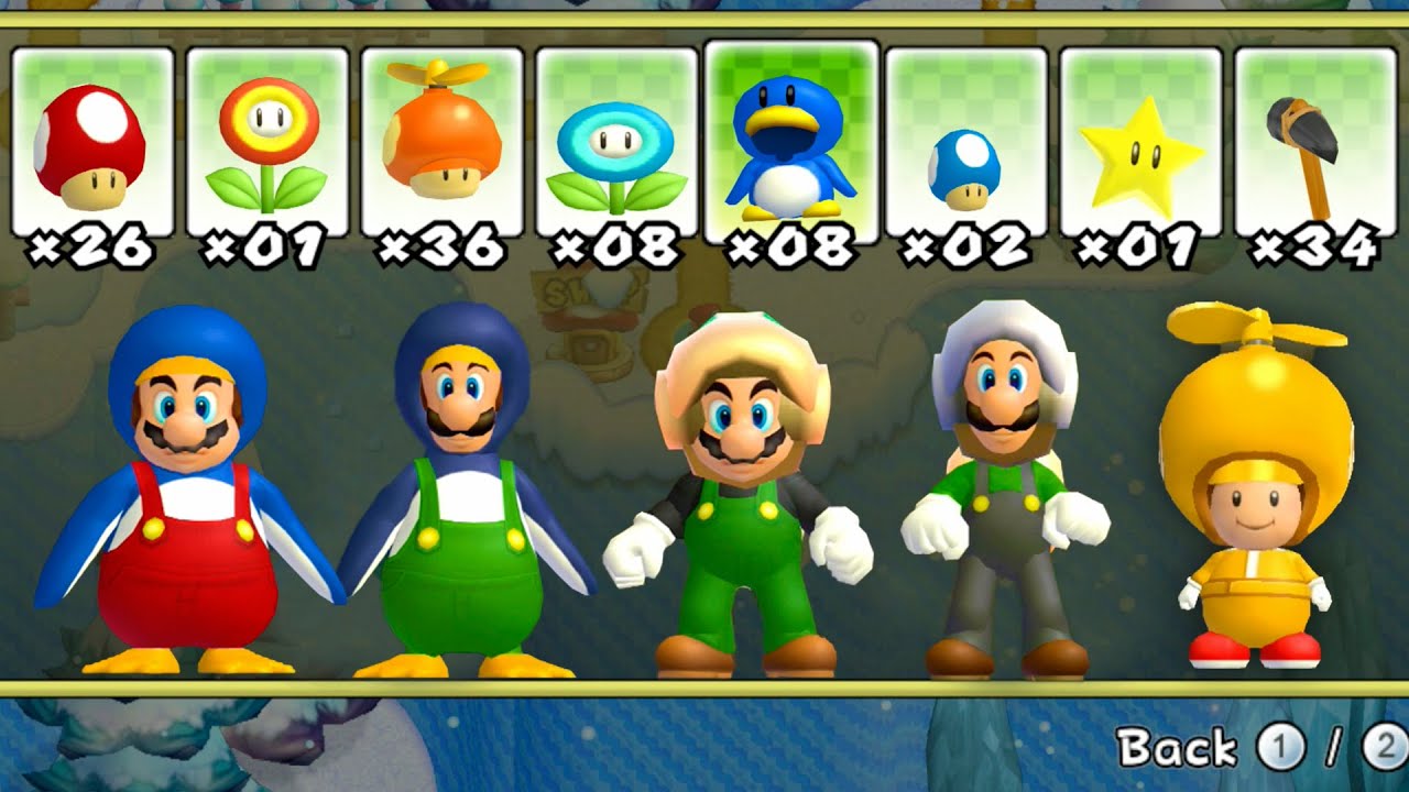 Newer Super Mario Bros. Wii – 2 Player World 1 Walkthrough Co-Op - YouTube