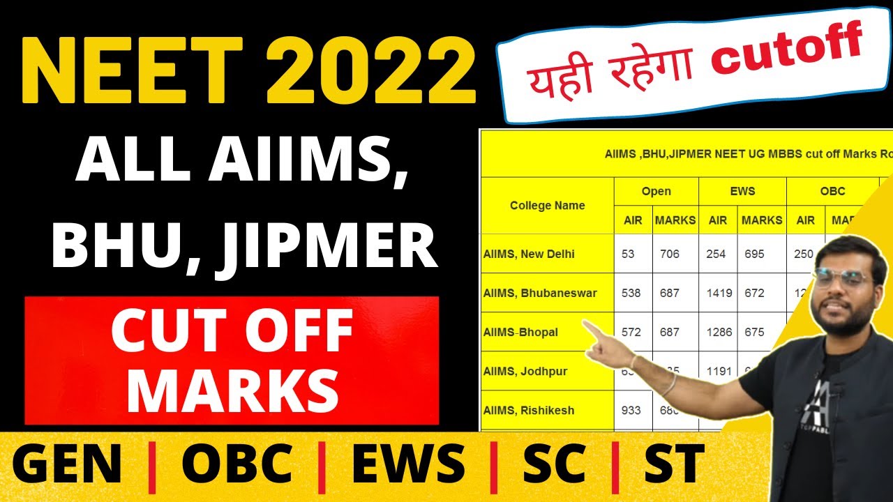 AIIMS || BHU || JIPMER | NEET (UG) 2022 MBBS Cutoff Marks | Top ...