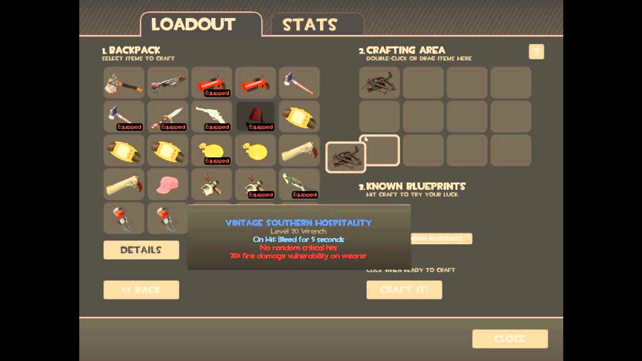 TF2 crafting reclaimed metal - YouTube