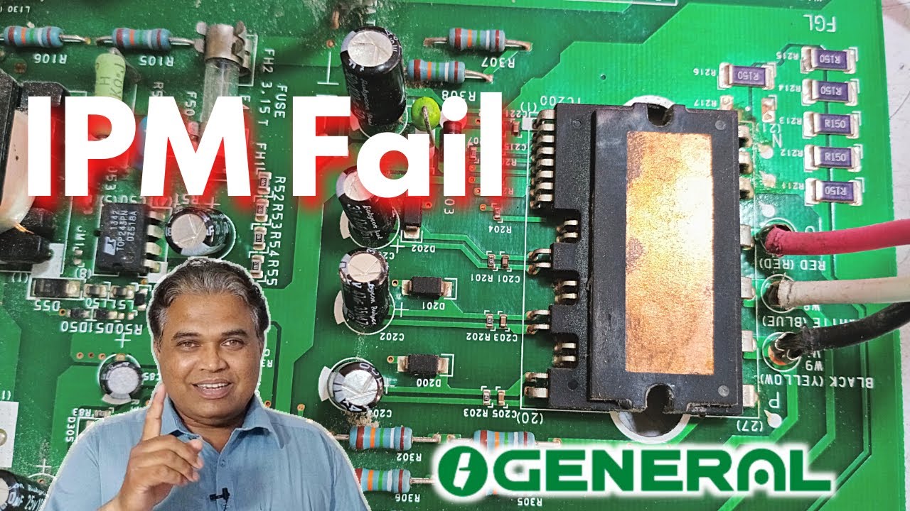 O General Dc Inverter Ac Outdoor PCB IPM Fail and No Power Repair - YouTube