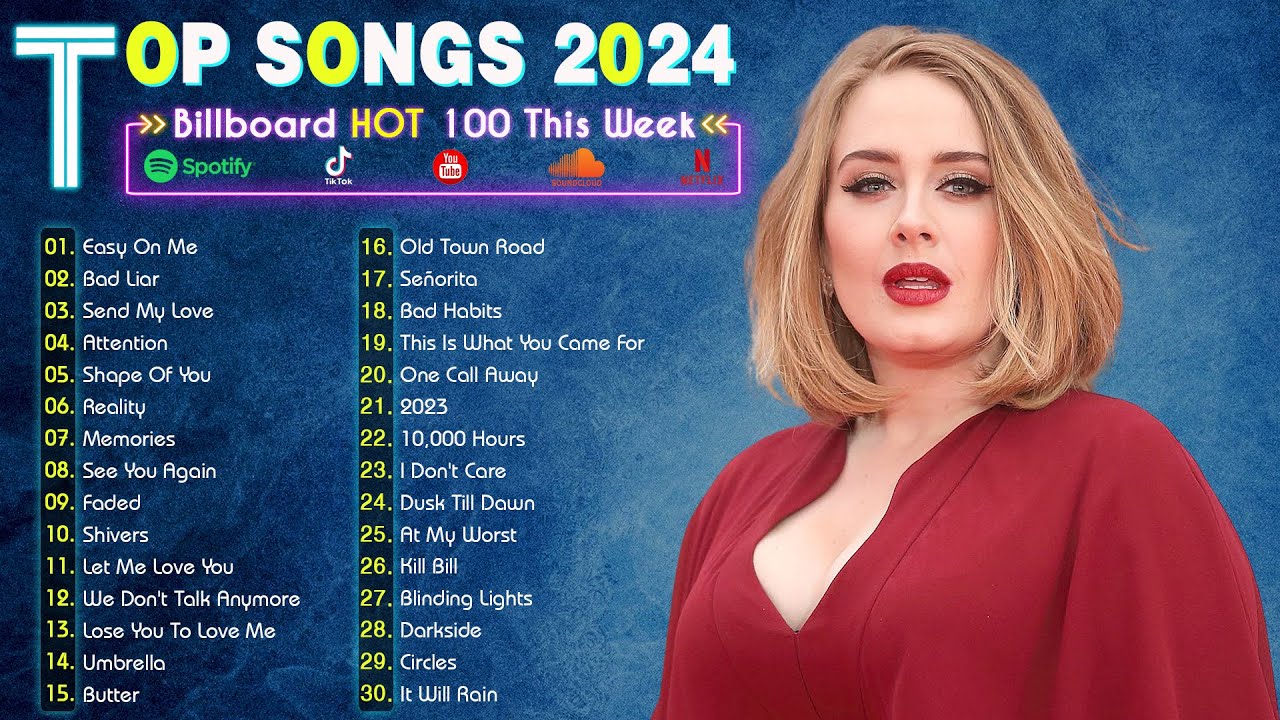 Billboard Pop Songs Top 100💎 Adele, Miley Cyrus, rema, Shawn Mendes ...