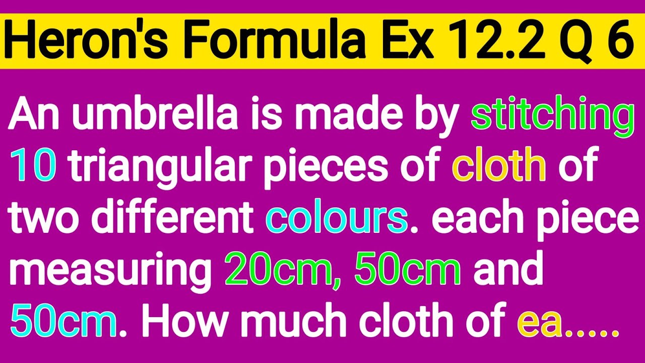 An Umbrella Is Made By Stitching 10 Triangular Pieces Of Cloth Of Two ...