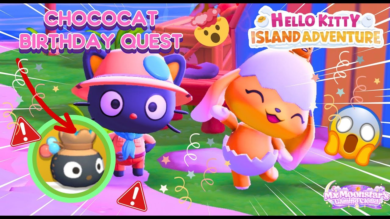 🐱🍫CHOCOCAT'S BIRTHDAY QUEST + HELPING OUT AT THE CAFE! Hello Kitty ...