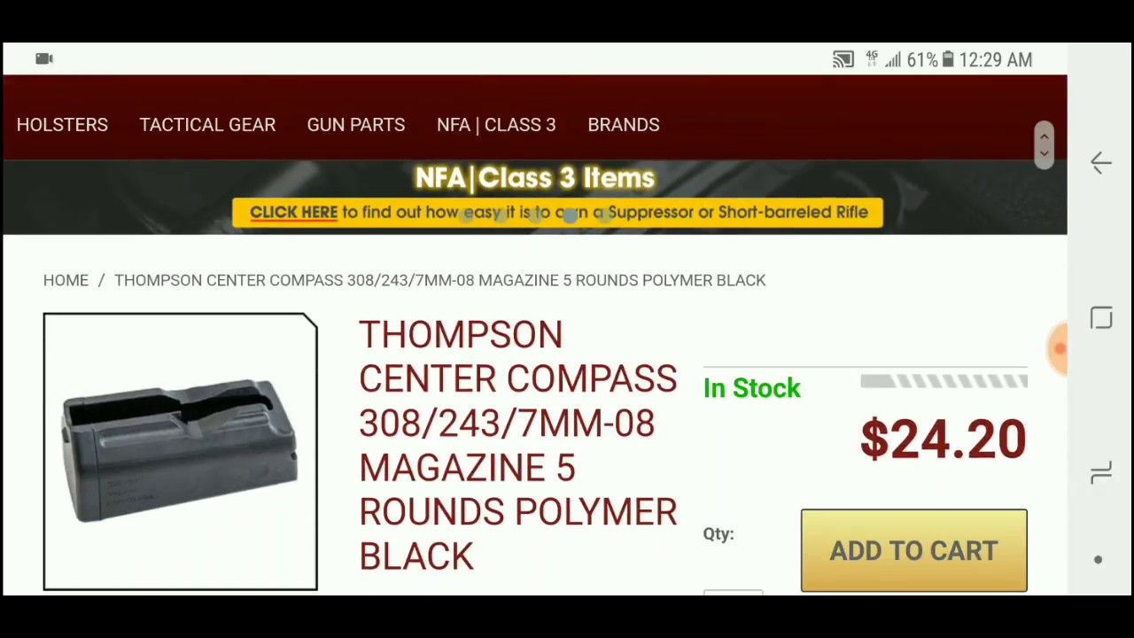 Thompson Center Compass 308 magazine deal - YouTube