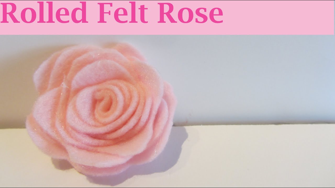 How to Make a Pink Rolled Felt Rose Flower Craft Tutorial - YouTube