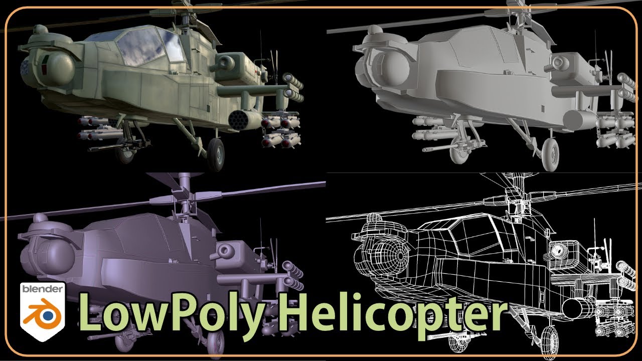 LowPoly Attack Helicopter (made in Blender) - YouTube