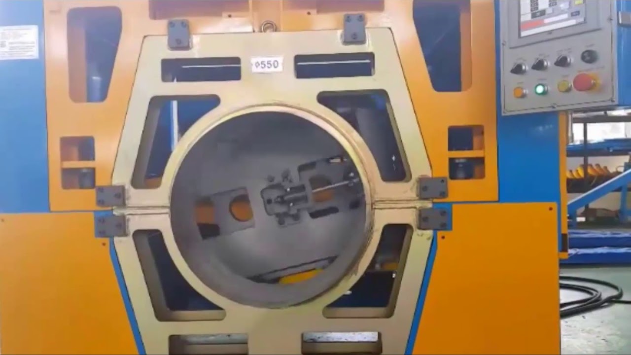 Spiral duct flanging machines from Standard Sheet Metal Machinery - YouTube