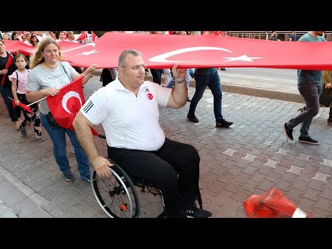 Çanakkale’de 15 Temmuz Milli Birlik Yürüyüşü