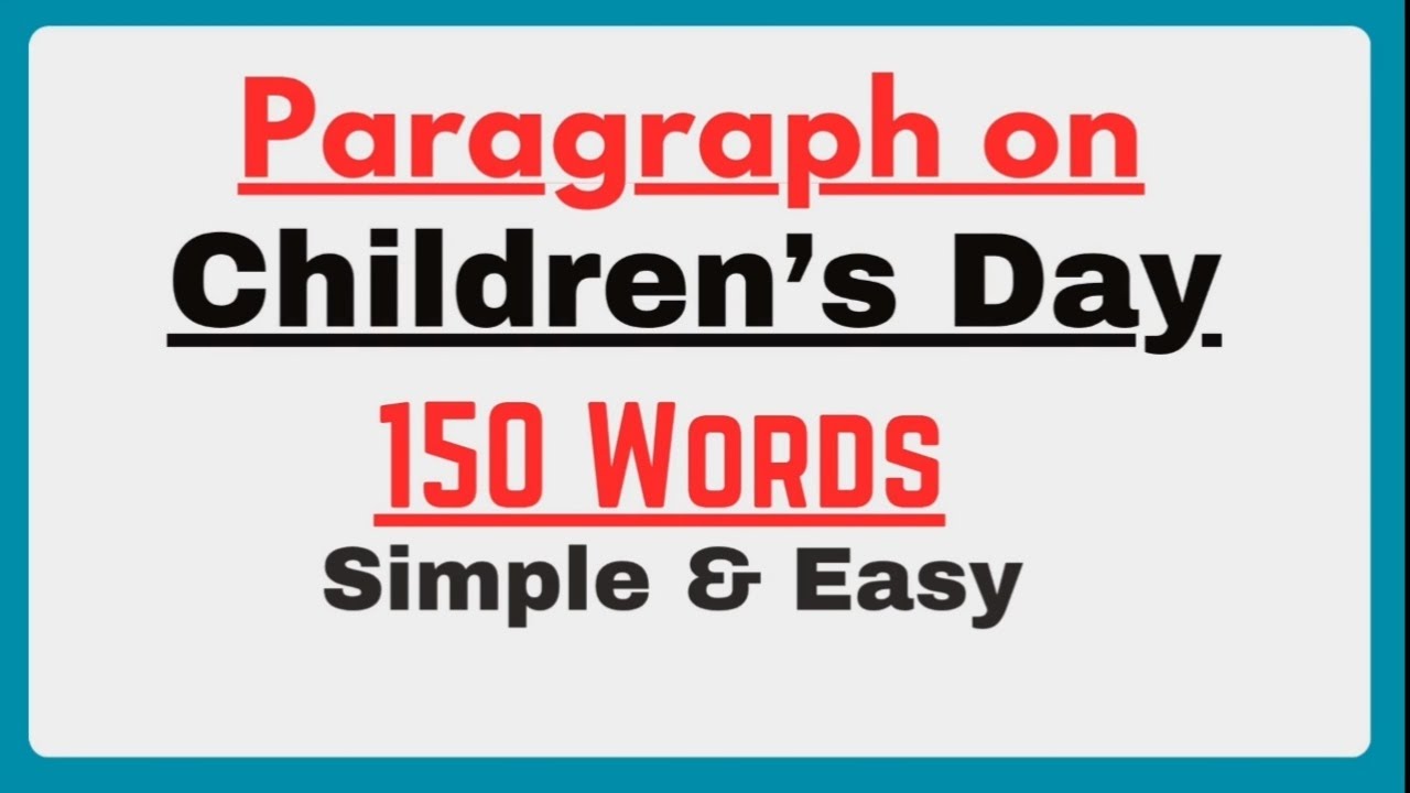 Paragraph on Children's Day in 150 words in English | Children's Day ...