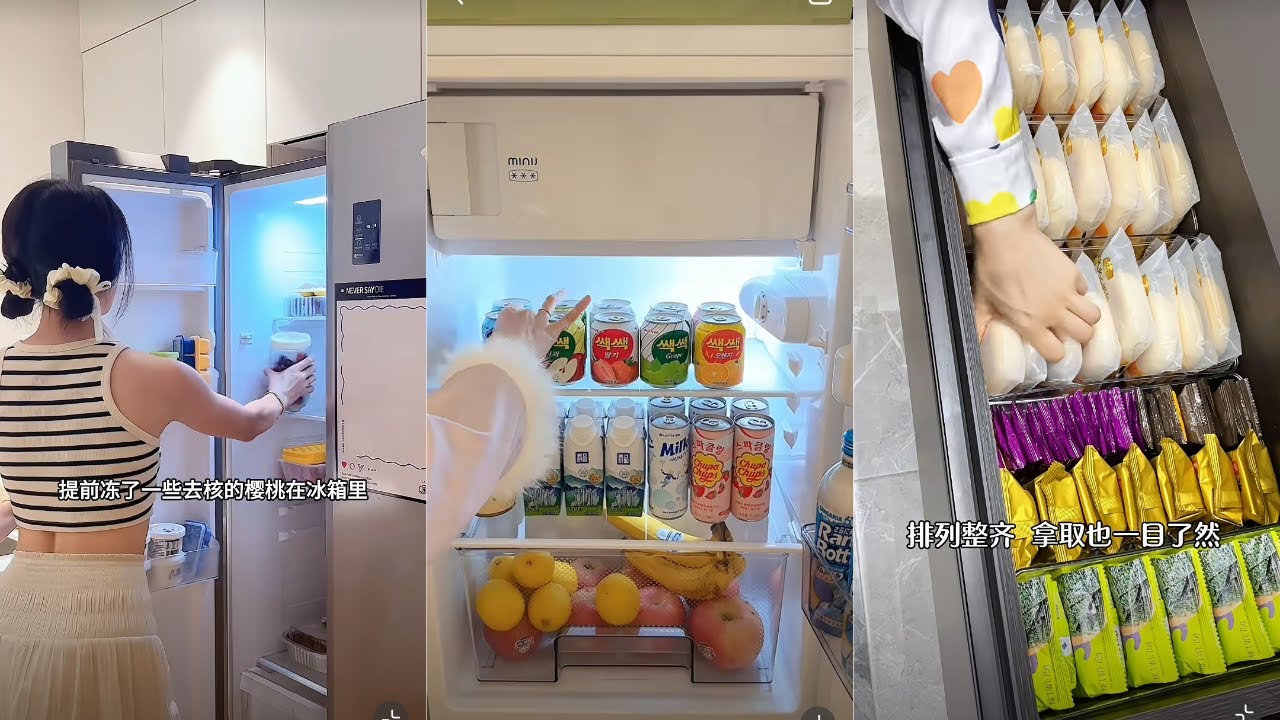 Kitchen organization and refrigerator restocking | Asmr refill and ...