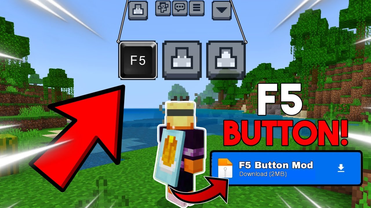 F5 Button Addon For Minecraft Pocket Edition 1.21 | F5 Button One Click Perspective view change ...