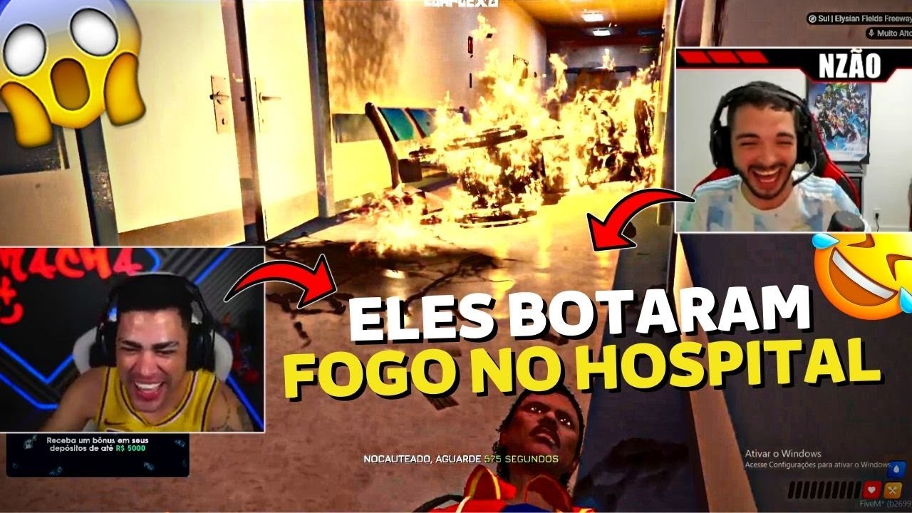 RACHA E NZÃO COLOCARAM FOGO NO HOSPITAL DO COMPLEXO - MELHORES CLIPS GTA RP - YouTube
