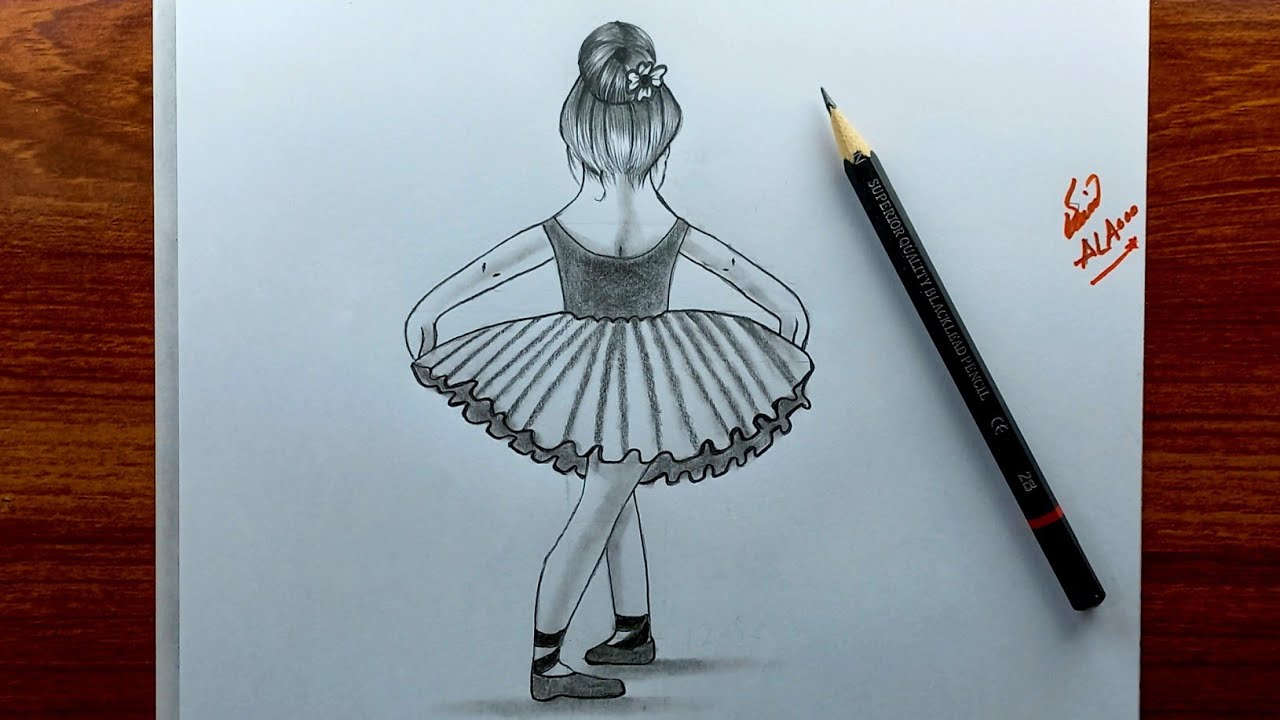 How to draw a Little Girl Dancing - step by step || Pencil Sketch for ...
